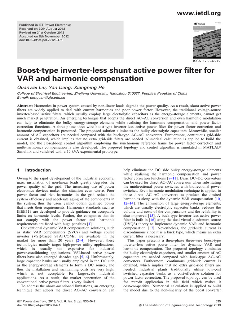 IET Power Electronics - 2013 - Liu - Boost Type Inverter Less Shunt ...