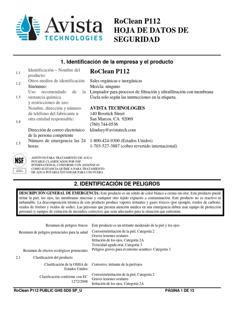 Roclean P112 | PDF | Residuos | Corrosión