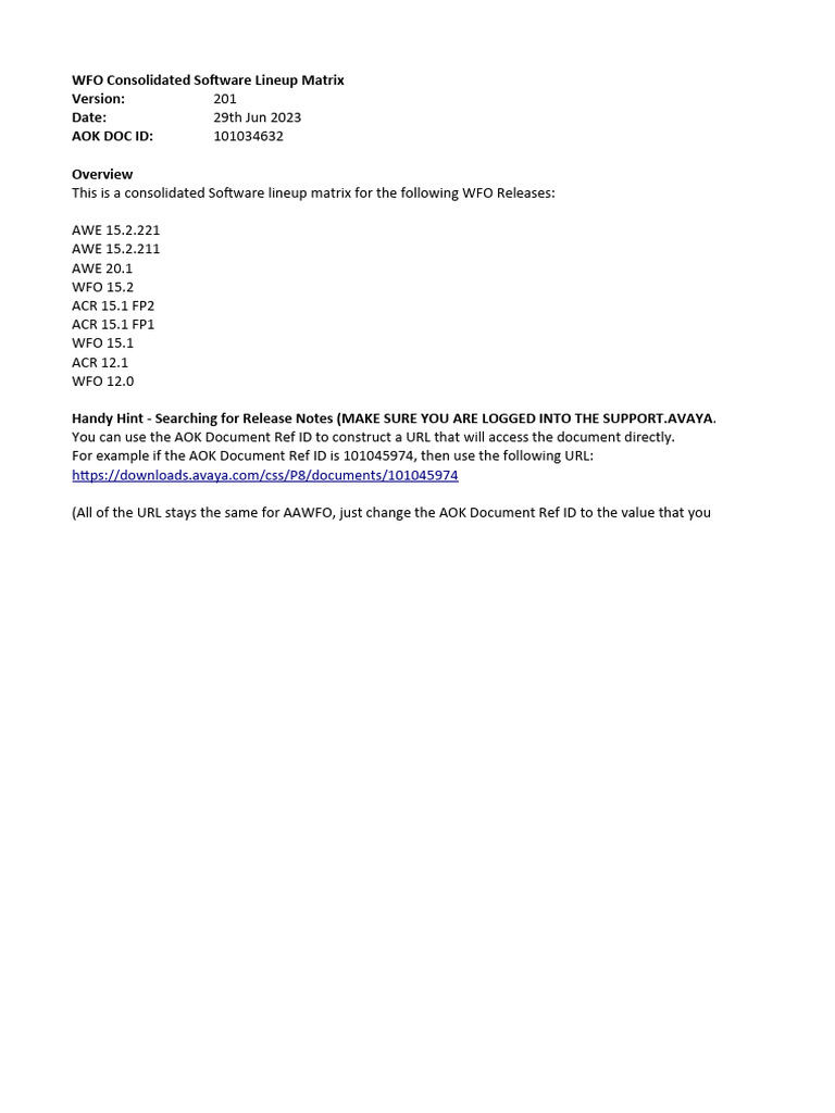 Avaya WFO Software Lineup Overview | PDF | Zip (File Format ...