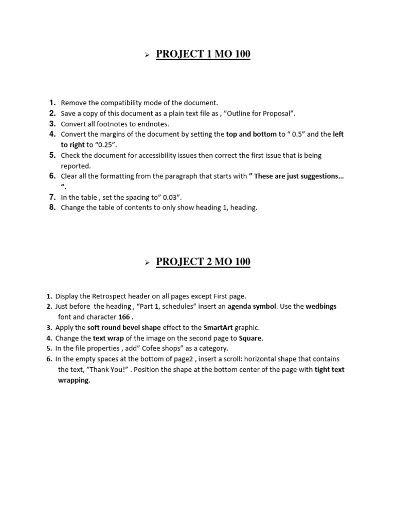Projects of Microsoft Word. | PDF | Ellipsis | Microsoft Word