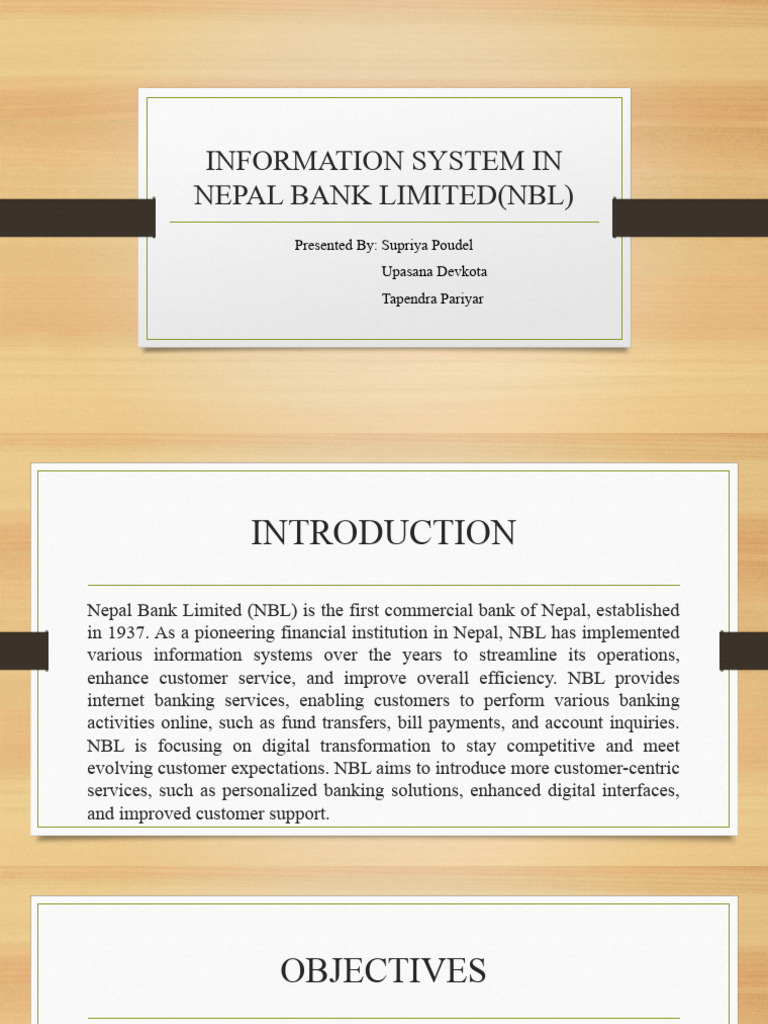 Information System in Nepal Bank Limited (NBL | PDF | Banks | Computer Network