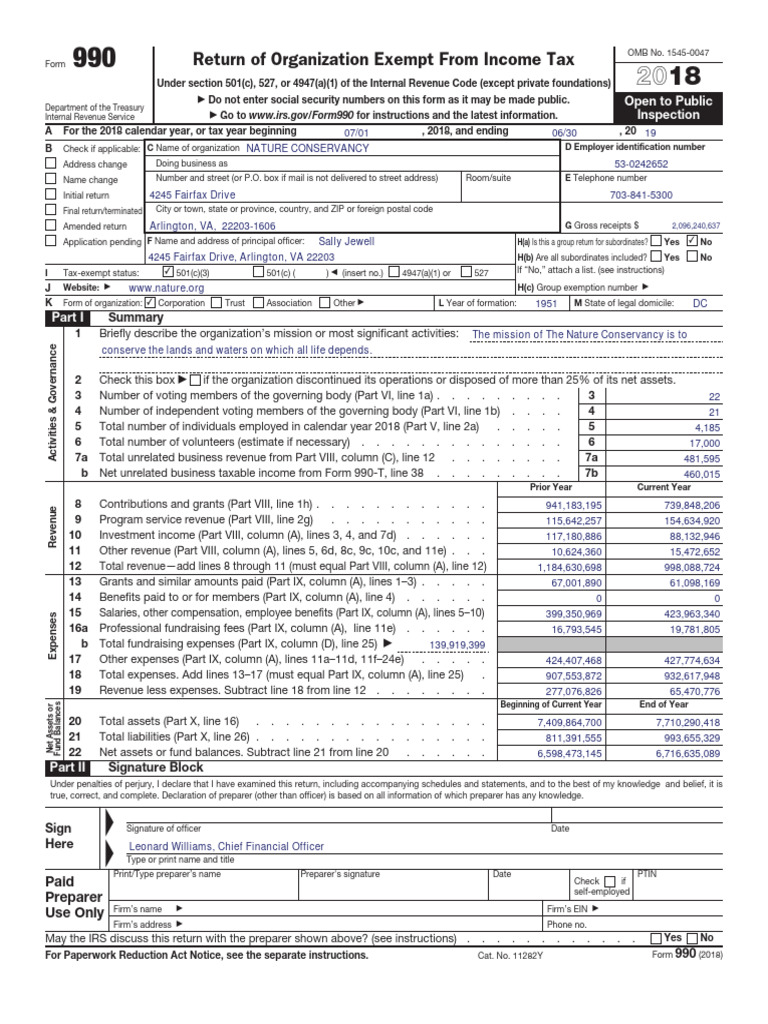 Form 990 Tax Return Fy19 | PDF | Irs Tax Forms | 501(C) Organization