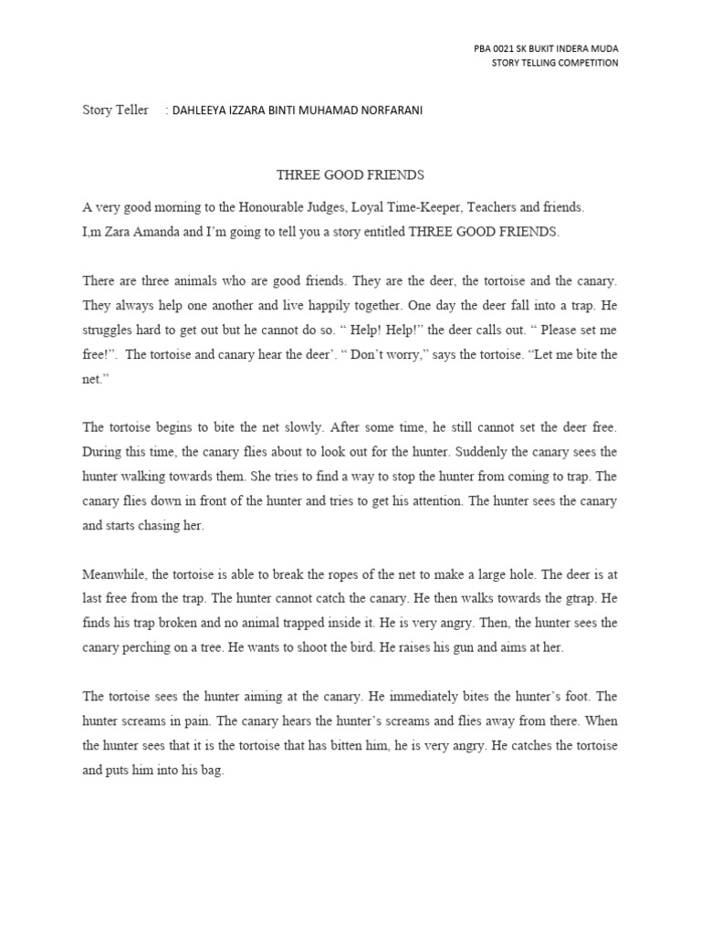 Script Story Telling Competition 2023 Skbim | PDF | Hunting