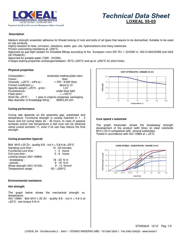 Loxeal 55 03 - Tds | PDF | Nut (Hardware) | Screw