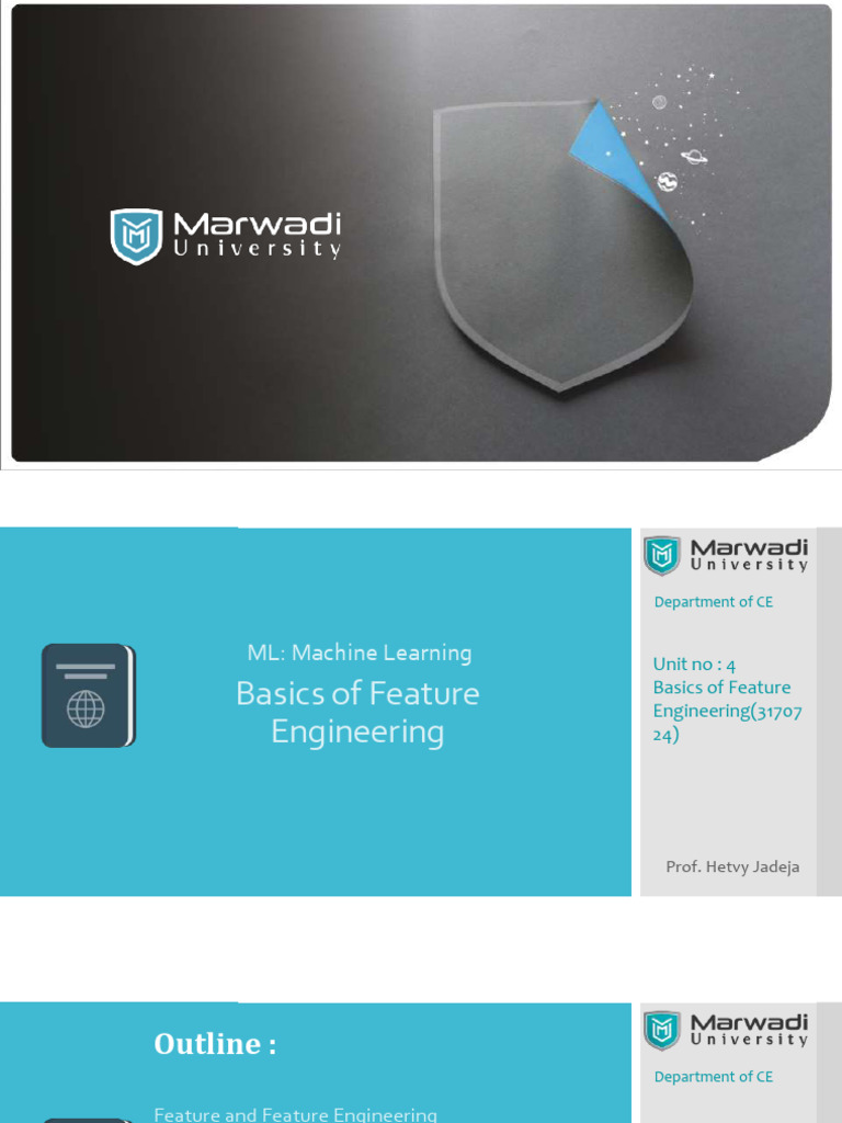 Unit No: 4 Basics of Feature Engineering (31707 24) | PDF | Categorical ...