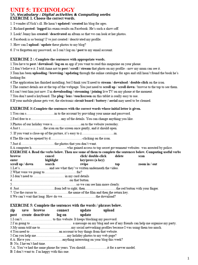 5L. Ht. Exercise Unit 5 File HS | PDF | Surveillance | Closed Circuit ...