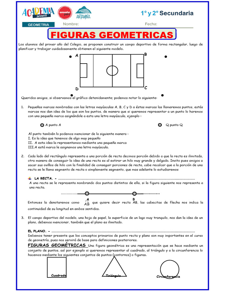 Conceptos Básicos Geométricos para Primero de Secundaria | PDF | Triángulo | Conjunto convexo