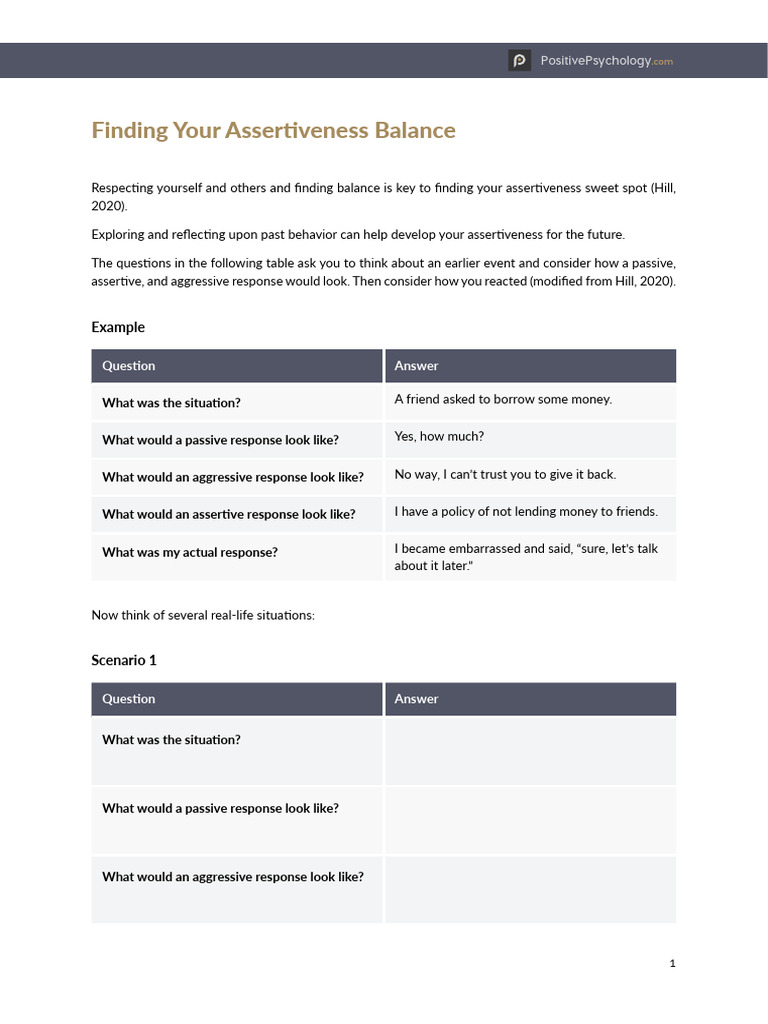 Finding Your Assertiveness Balance | PDF | Psychological Concepts | Psychology