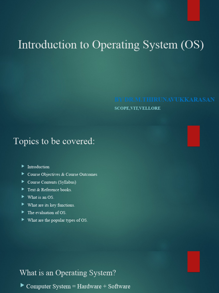 Introduction to Operating Systems Overview | PDF | Operating System | Bios