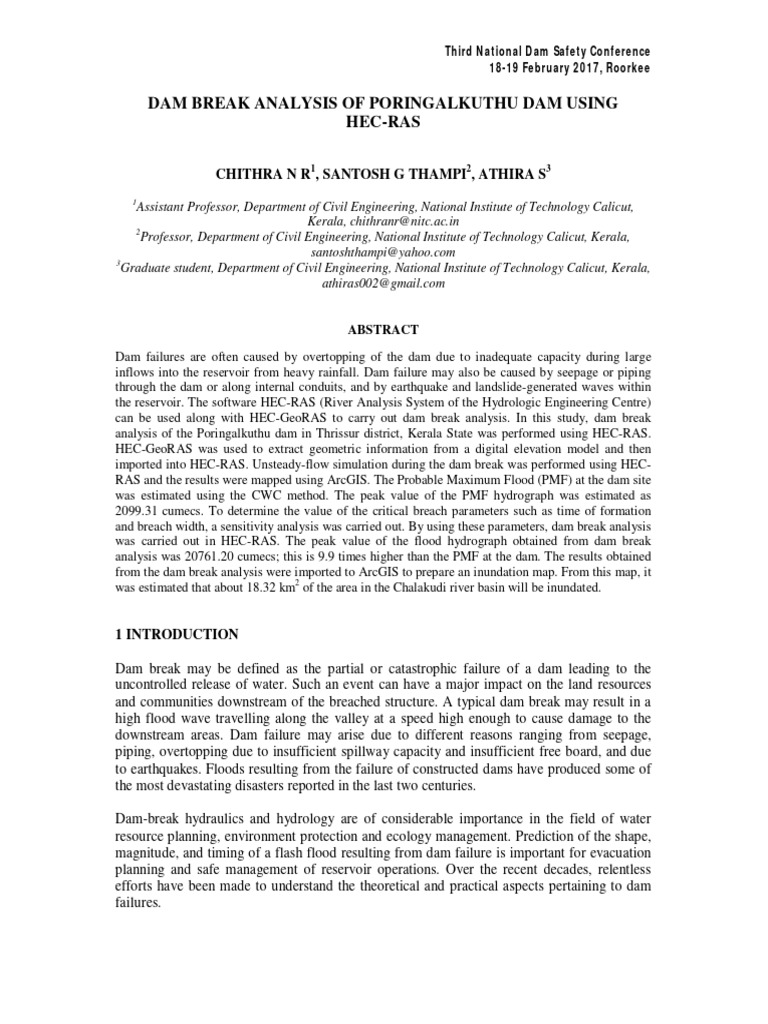 TS2-8 Dam Break Analysis Using HECRAS | PDF | Flood | Dam