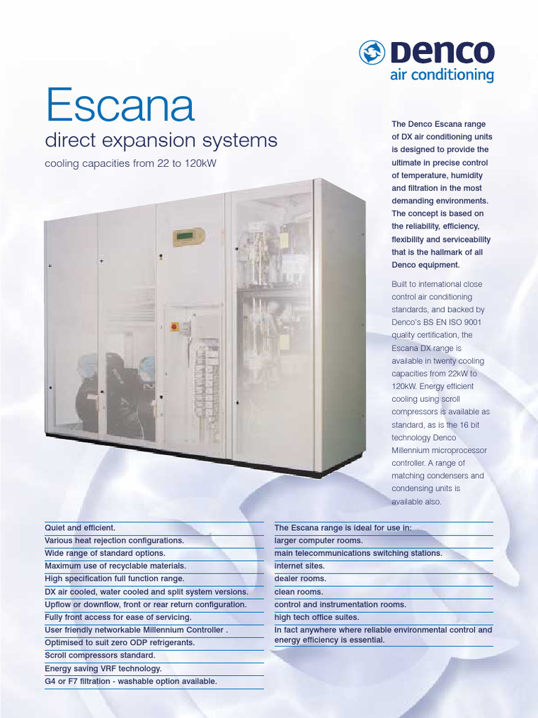 denco ESCANADX | PDF | Air Conditioning | Energy Technology