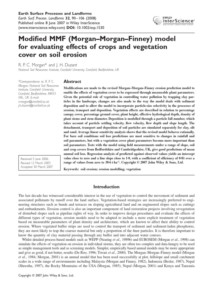 Modified Morgan Et Al-2008 | PDF | Soil | Deposition (Geology)