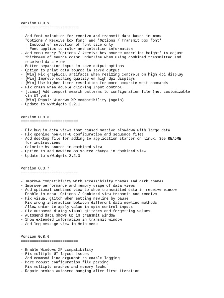 CHANGELOG | PDF | Parameter (Computer Programming) | Microsoft Windows