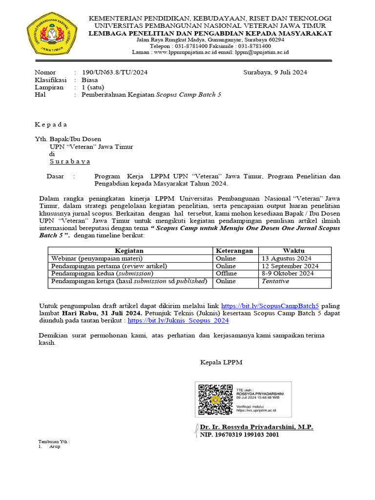 Pemberitahuan Scopus Camp Batch 5 | PDF