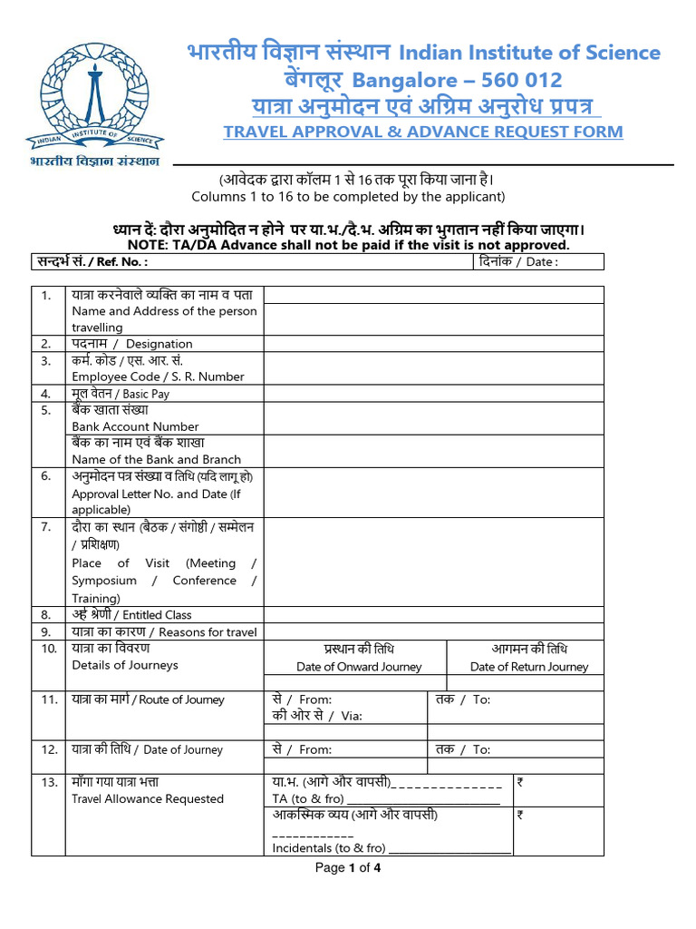 TA Approval and AdvanceForm Bilingual | PDF
