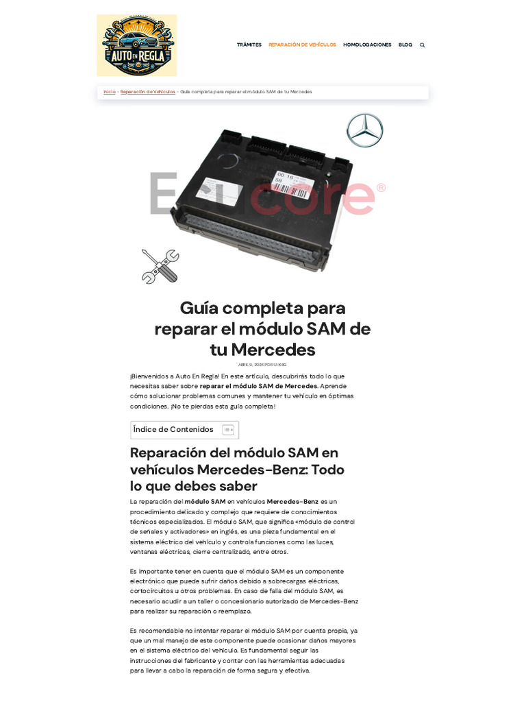 Guía Completa para Reparar El Módulo SAM de Tu Mercedes - Auto e | PDF ...