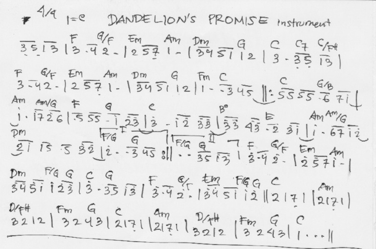 Dandelion Promise - Instrument | PDF