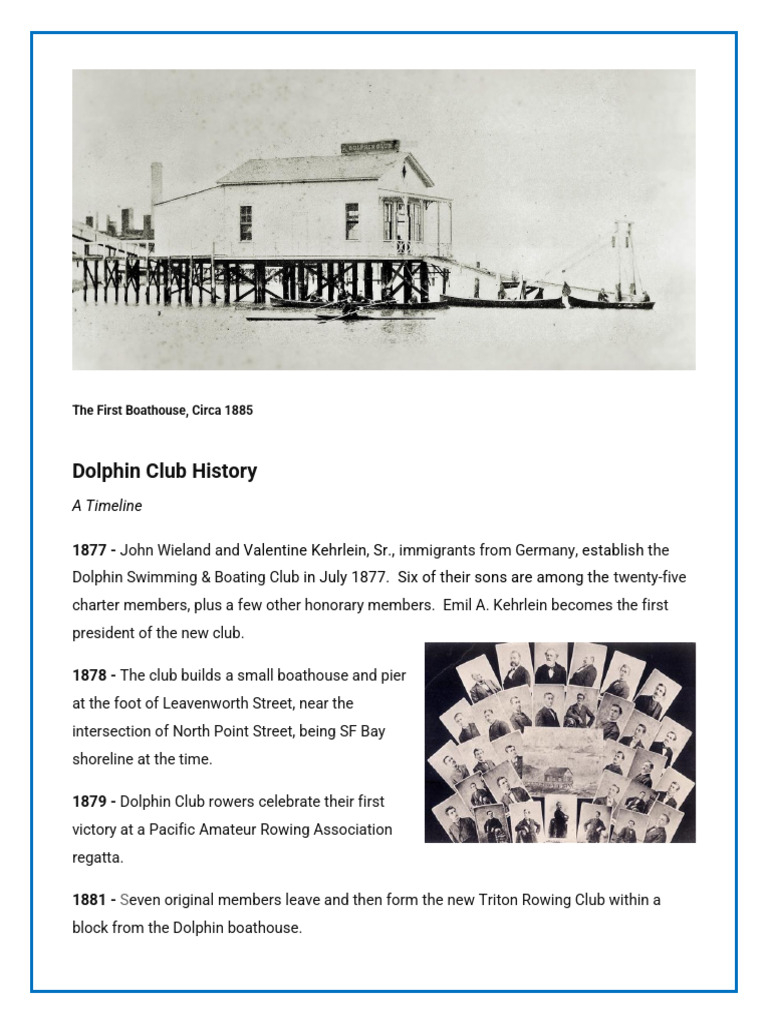 DC Dolphin Club History Timeline | PDF | Rowing