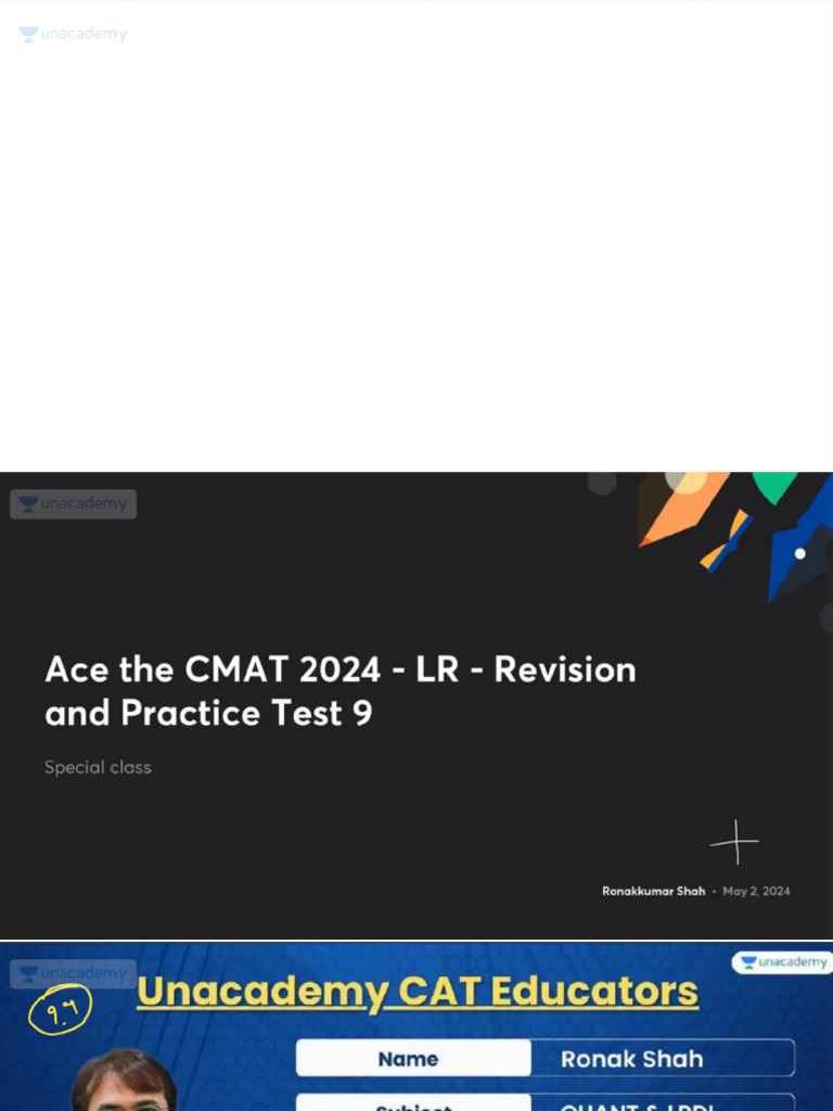 Ace The CMAT 2024 LR Revision and Practice Test 9 With Anno | PDF
