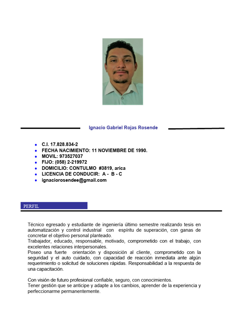 CURRICULUM Ignacio C.V | PDF | Fotovoltaica | Transformador