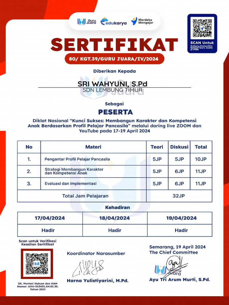 Sertifikat Bu Yuyun 2024 | PDF