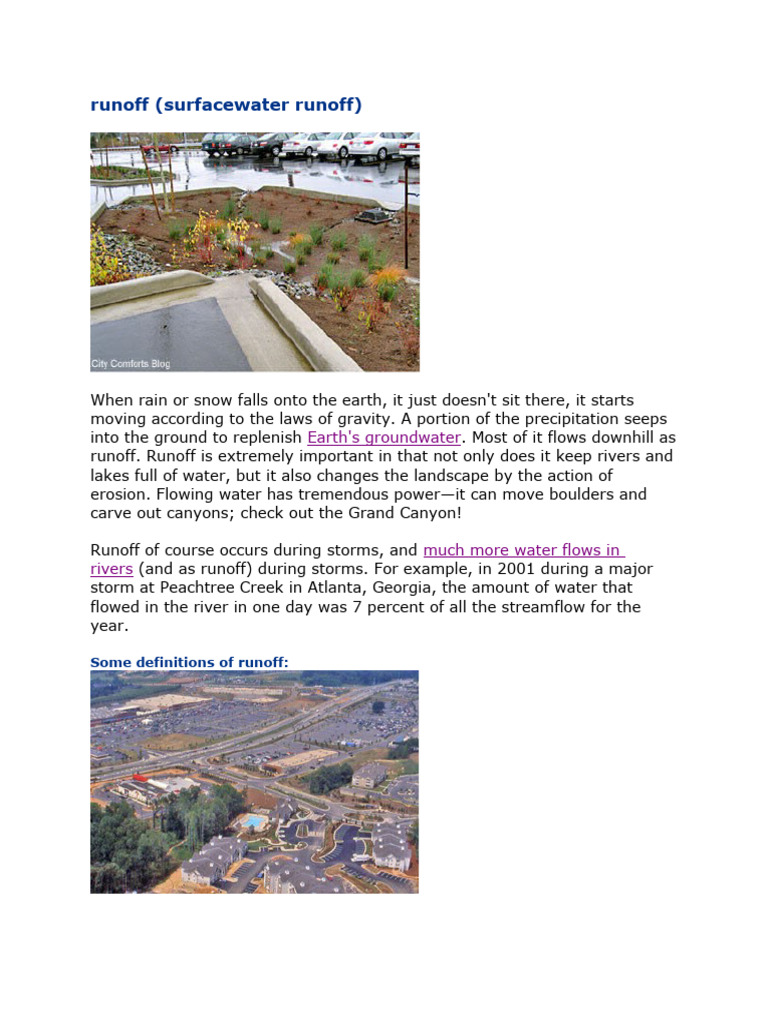 Runoff | PDF | Surface Runoff | Stormwater