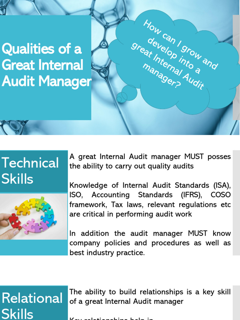 Qualities of A Great Internal Audit Manager | PDF | Internal Audit | Audit