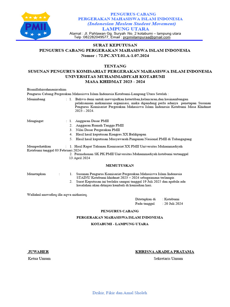SK Pmii Umko-1 | PDF