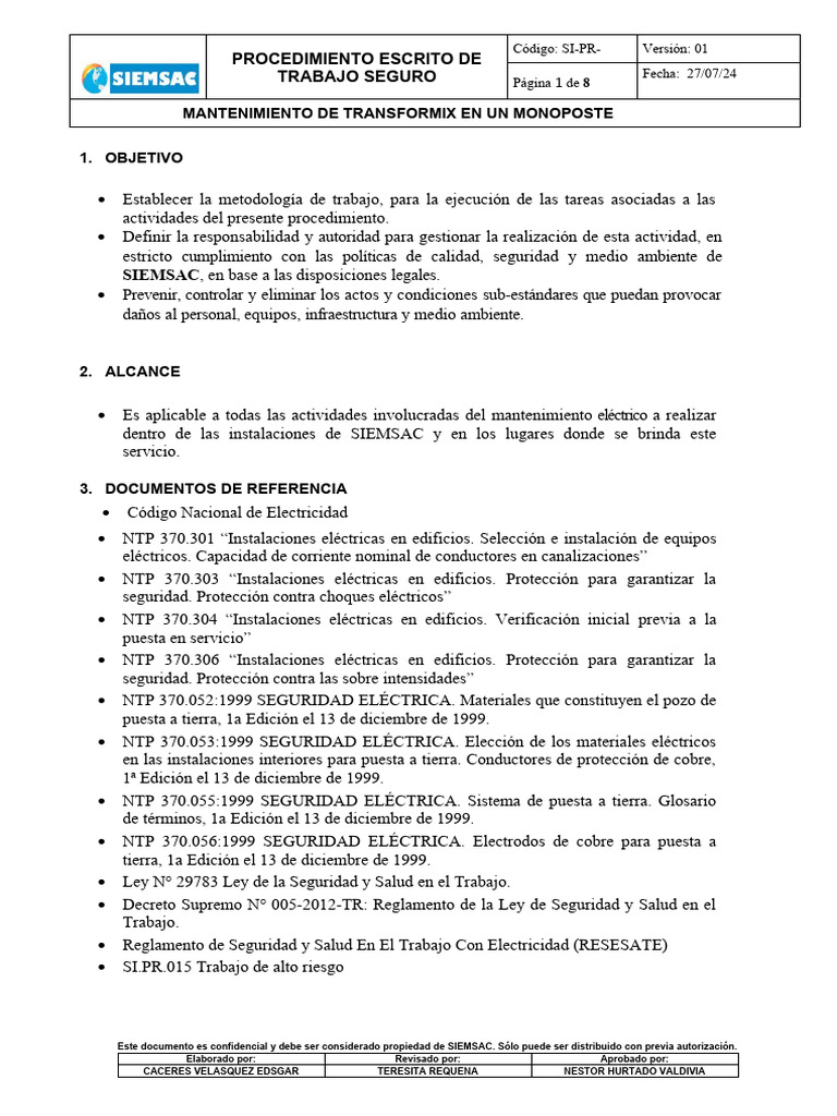 Mantenimiento de Transformix en Un Monoposte | PDF | Tecnología