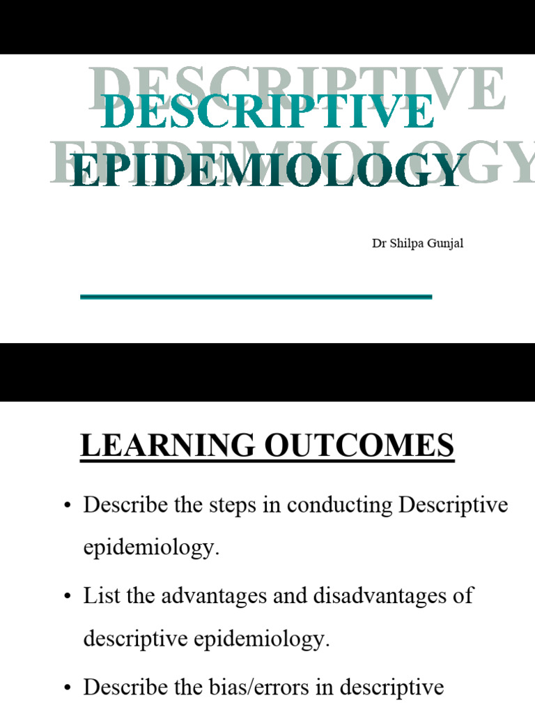 Descriptive Epidemiology | PDF | Epidemiology | Pandemic