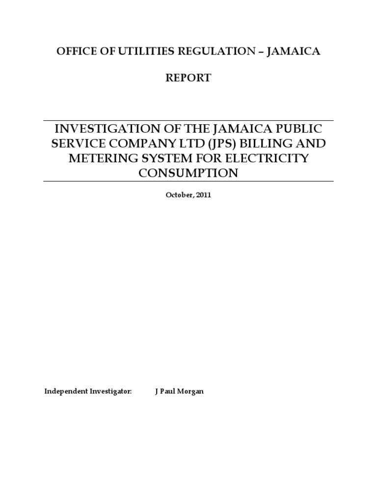 Investigation of JPS Billing and Metering For Electricity Consumption ...