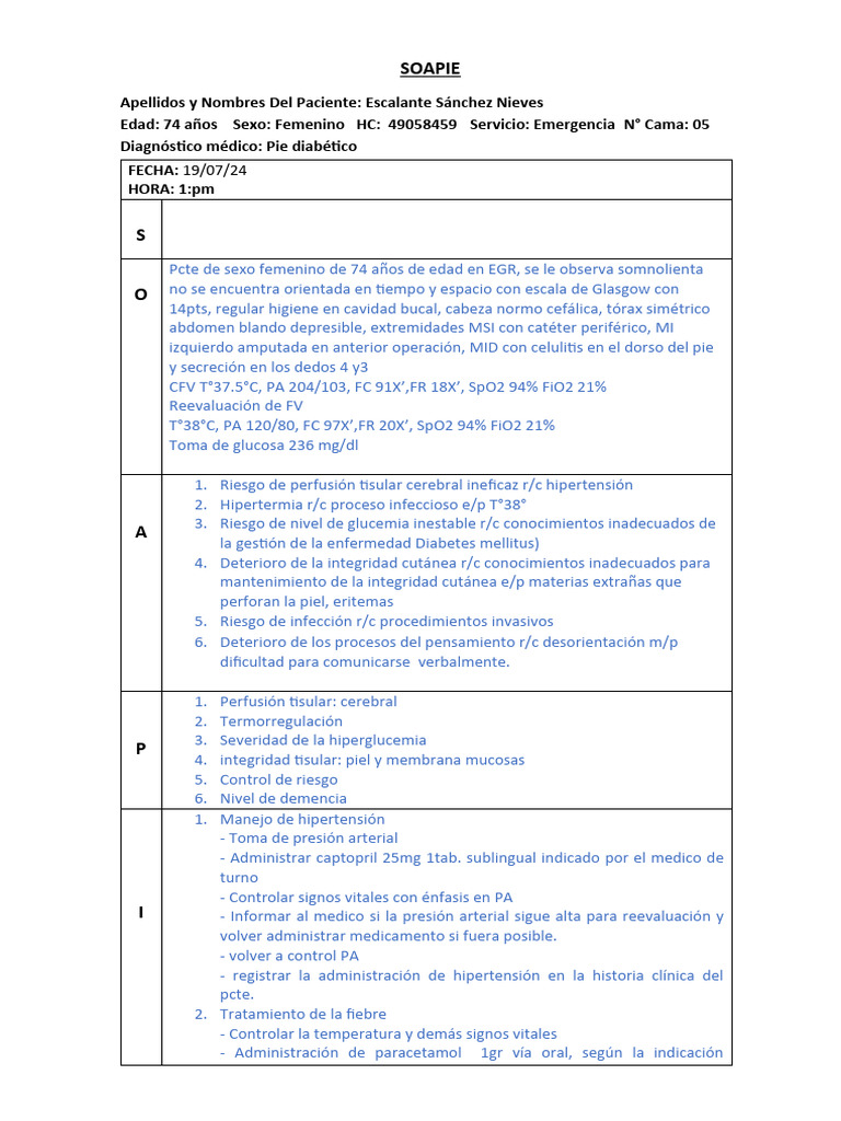 Esquema Soapie Pcte 2 | PDF | Hipertensión | Diabetes