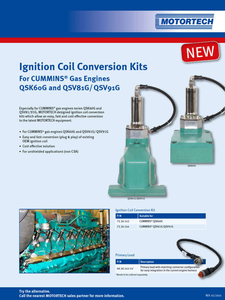 MOTORTECH SalesFlyer CUMMINS Ignition Coil Conversion Kits en 2014 02 ...