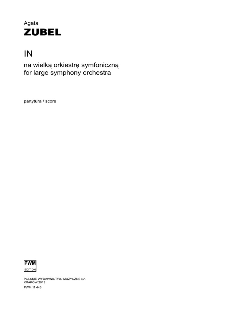 In - Agata Zubel | PDF