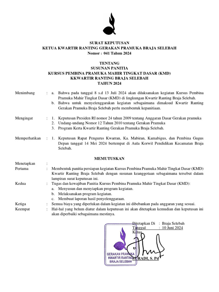 SK Panitia KMD 2024 | PDF