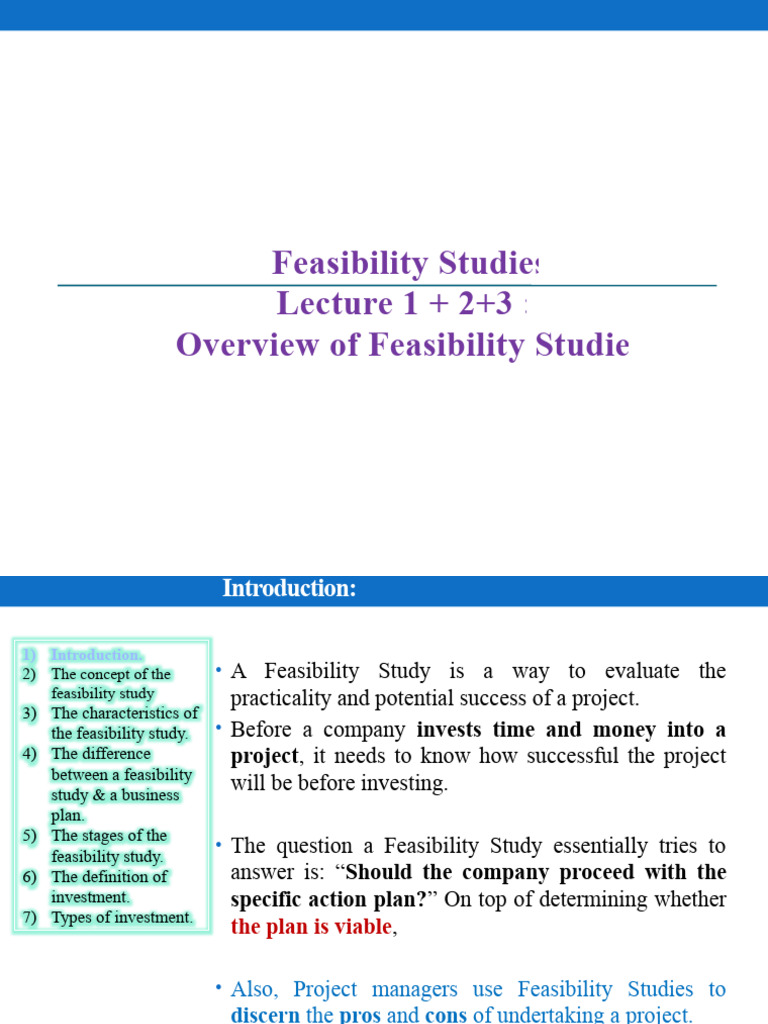 Understanding Feasibility Studies | PDF | Feasibility Study | Investing