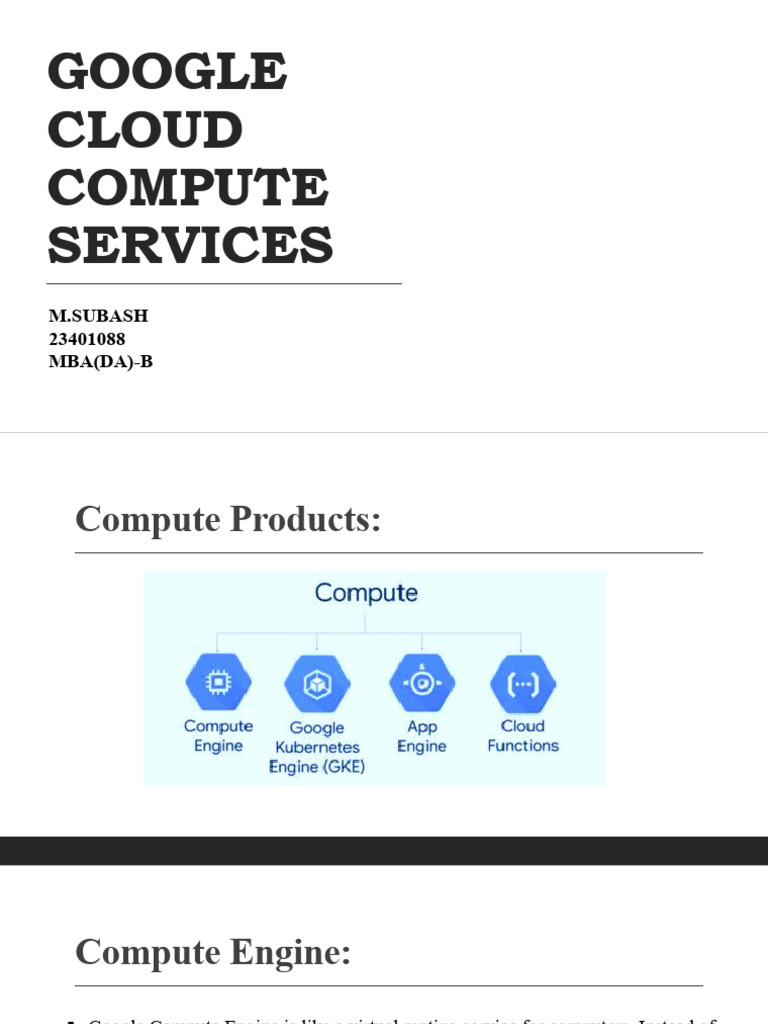 Google Cloud Compute Services | PDF | Cloud Computing | Mobile App