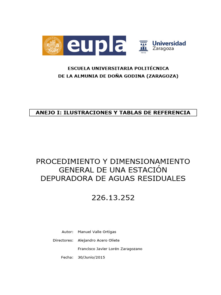 Anejos | PDF | Tratamiento de aguas residuales | Aguas residuales