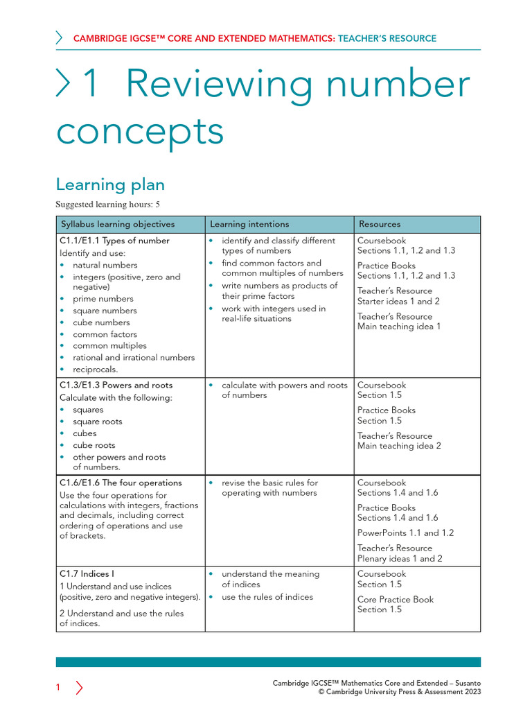 Igcse Maths Core Ext 3ed Tr Tn Ch01 Pdf Numbers Rational Number