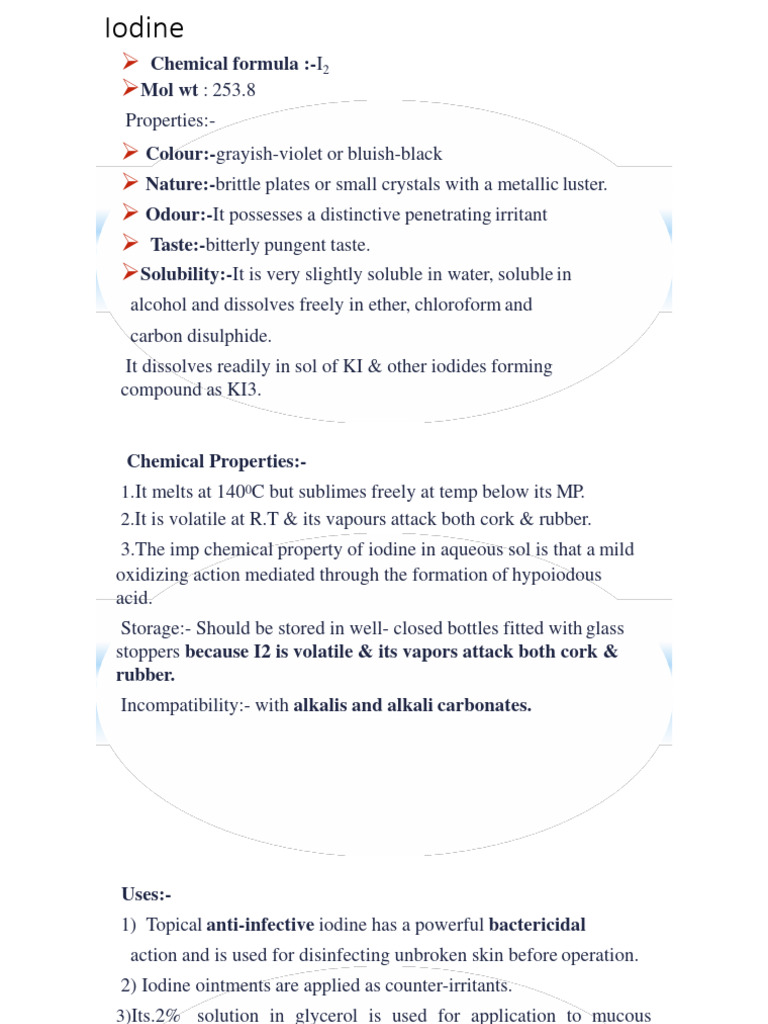 Iodineiodine Solutions | PDF | Iodine | Mass Concentration (Chemistry)