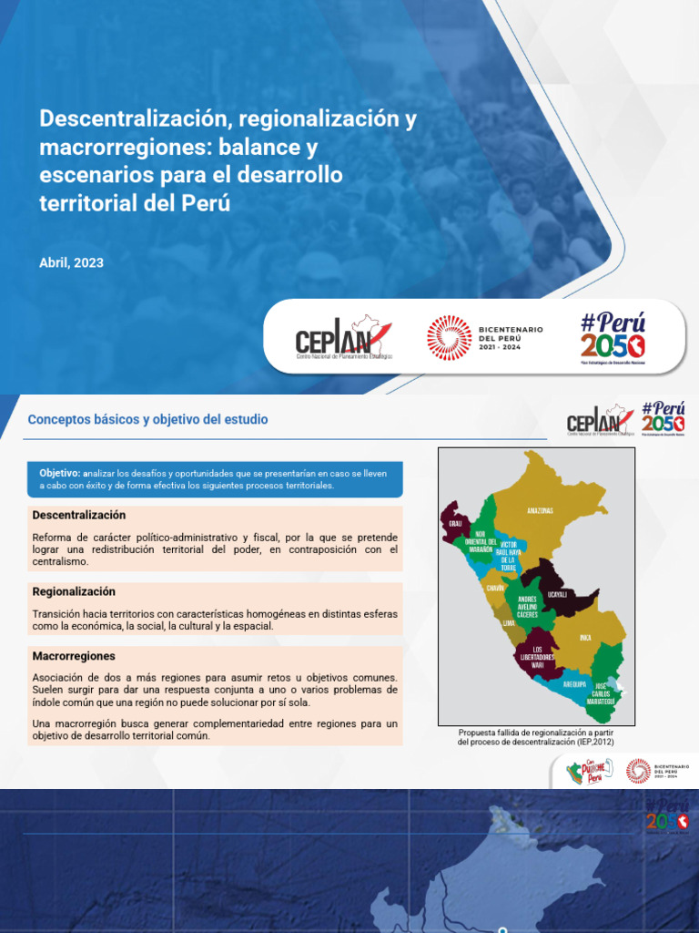 Descentralización Y Regionalización En Perú Pdf Perú Economias