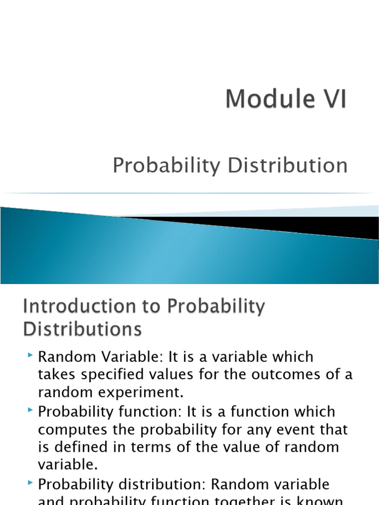 Module VI (Prob Distn) | PDF | Probability Distribution | Teaching Mathematics