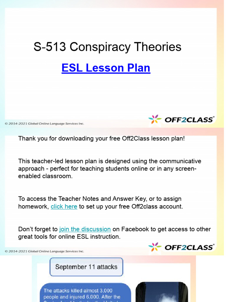 Advanced Esl Lesson Plan On Conspiracy Theories Conversation Topics ...