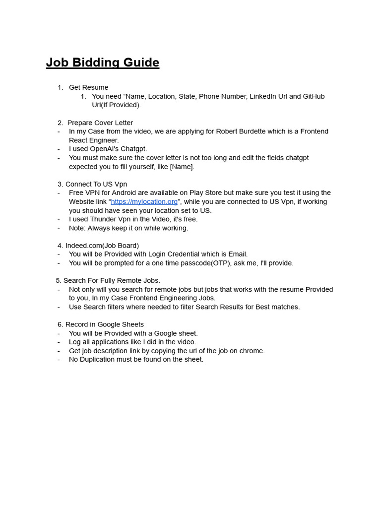 Job Bidding Guide | PDF