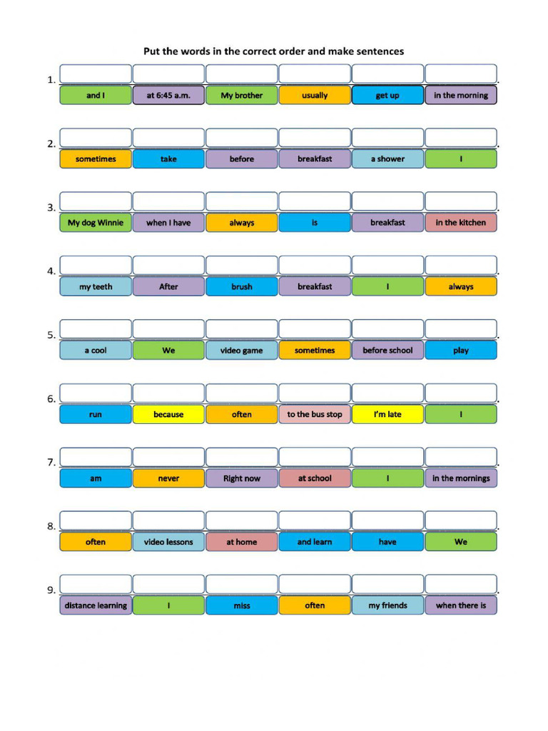Sentence Structure 1a | PDF