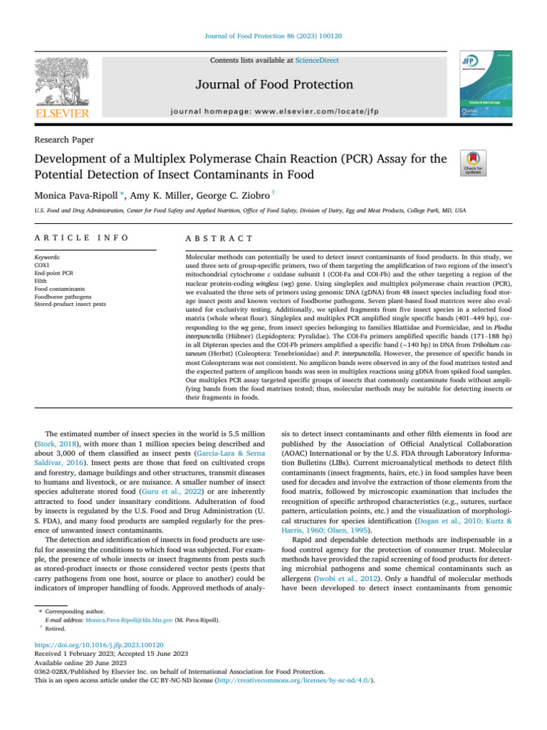 Development of A Multiplex Polymerase Chain Reaction (PCR) Assay For ...