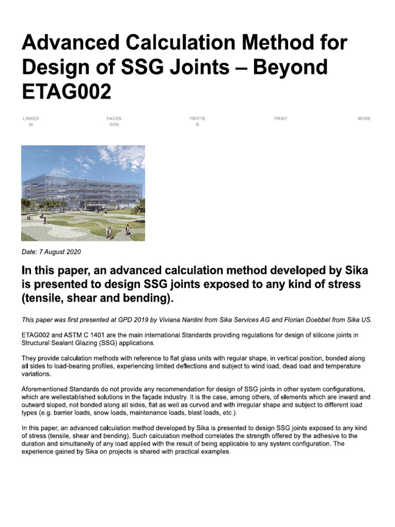 Advanced Calculation Method For Design ... Ints - Beyond ETAG002 | PDF