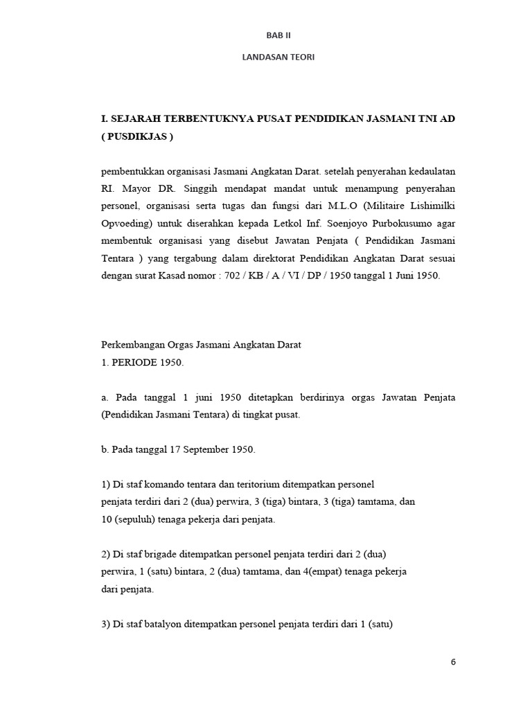 Sejarah Pusdikjas TNI AD dan Maknanya | PDF