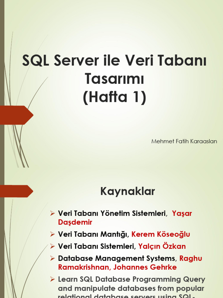 SQL Ders Içeriği | PDF