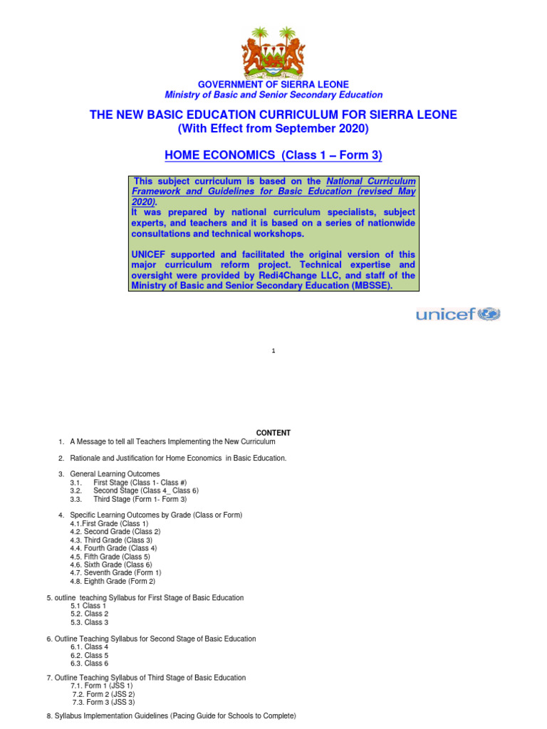 Home Econs Syllabuses | PDF | Learning | Curriculum